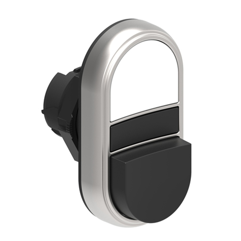 Start Stop Push Button White Flush/Black Extended, Silver Bezel, 22mm | SourceASI